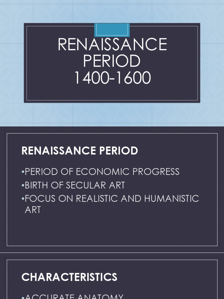 Renaissance Period 1400-1600 | PDF