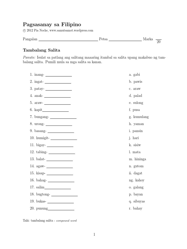 Tambalang Salita - 2 1 PDF | PDF