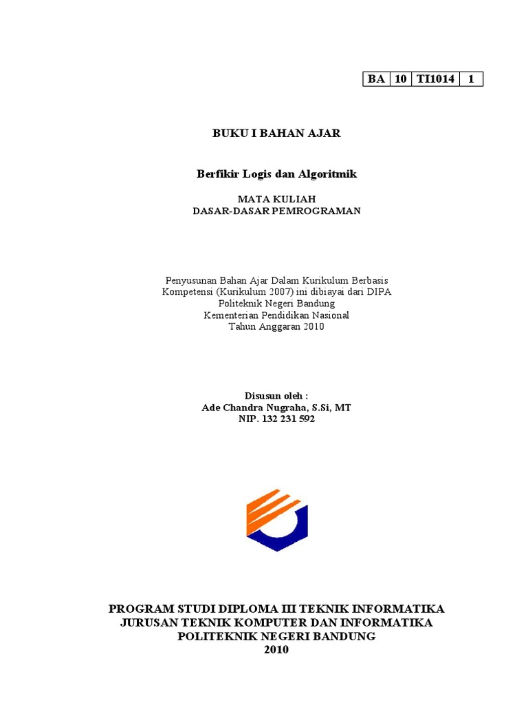 Dasar Pemrograman: Logika & Algoritma | PDF | Teknologi & Rekayasa