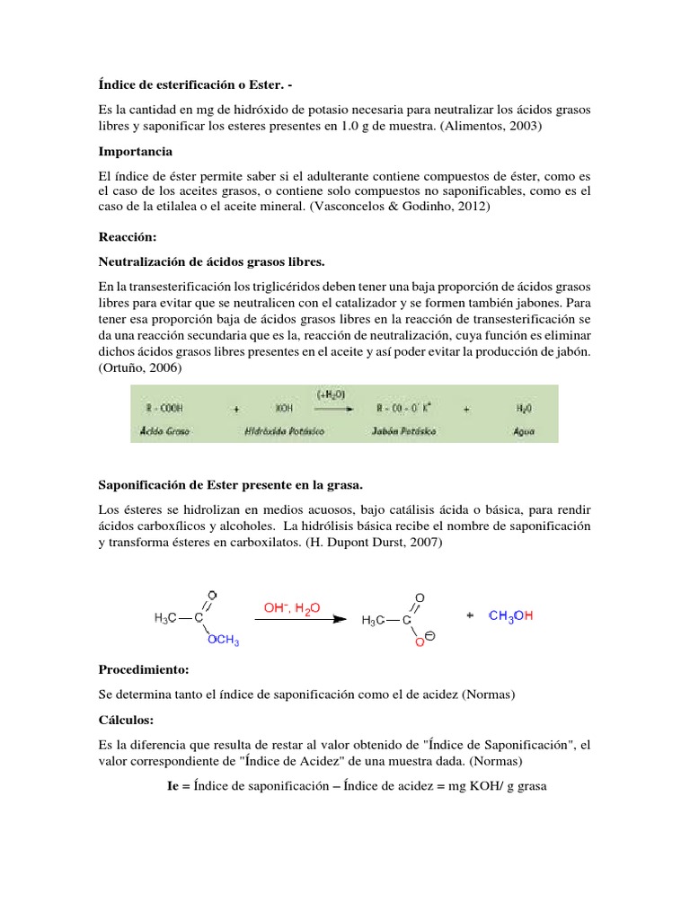 Indice de Ester | PDF | Petróleo | Ácido