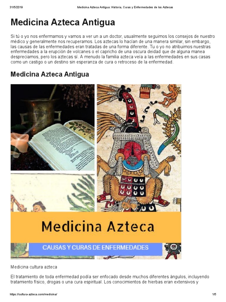 Medicina Azteca Antigua - Historia, Curas y Enfermedades de Los Aztecas ...
