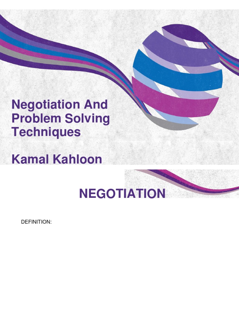 Negotiation and Problem Solving | PDF | Revenue | Taxes