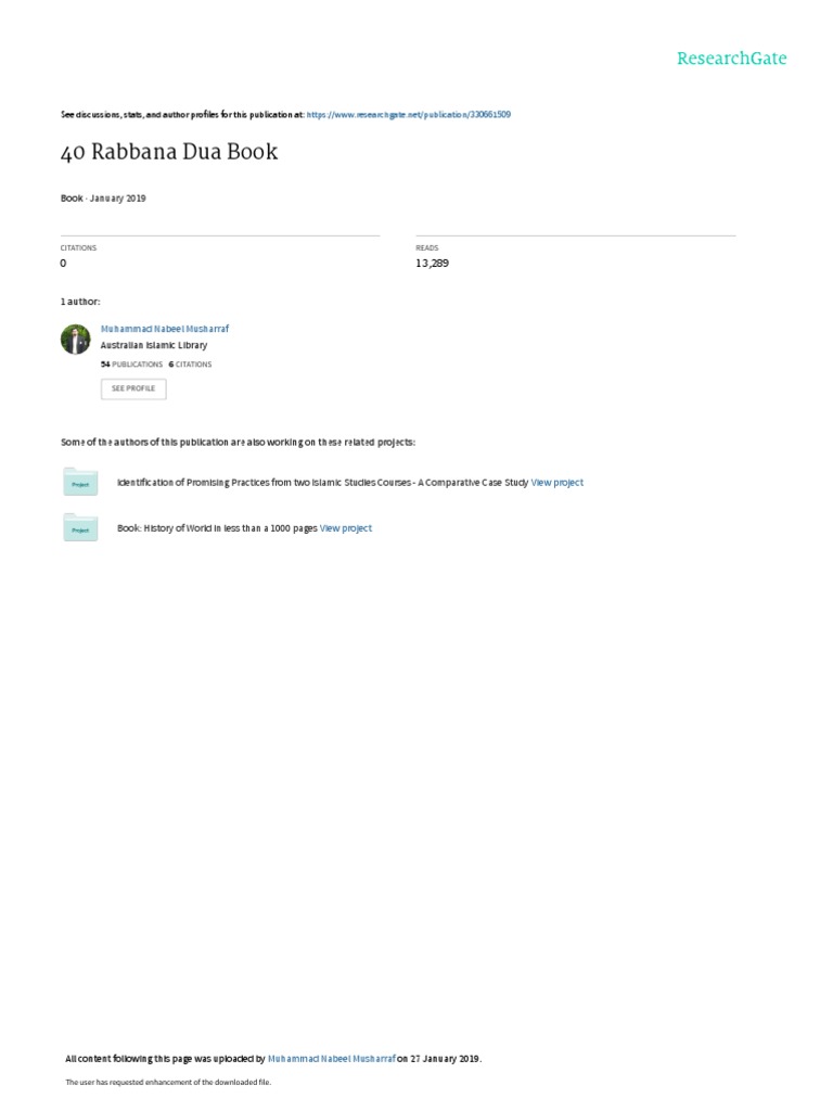 40 Rabbana Dua Book: January 2019 | Download Free PDF | God In Islam ...