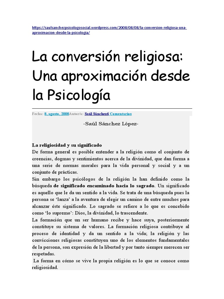 Cs Conversion Religiosa | PDF | Pablo el apóstol | Fe
