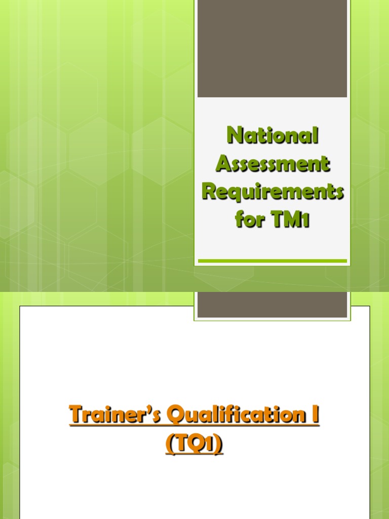 National Assessment Requirements For TM1 | PDF | Cognition | Business