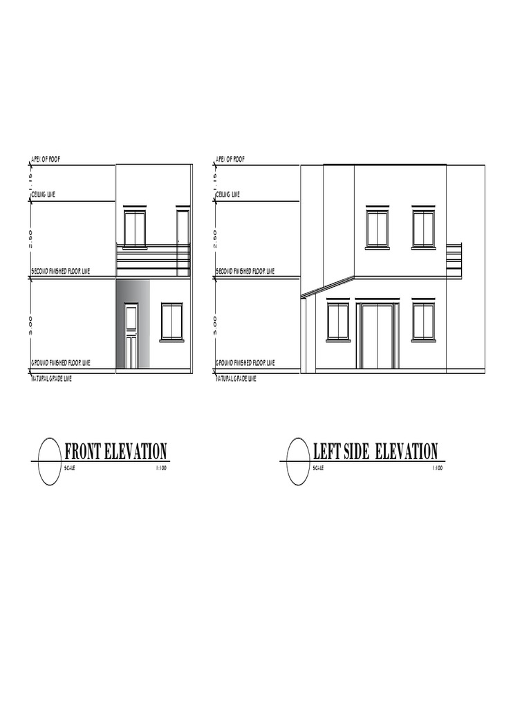 Front Elevation Left Side Elevation: Apex of Roof Apex of Roof | PDF