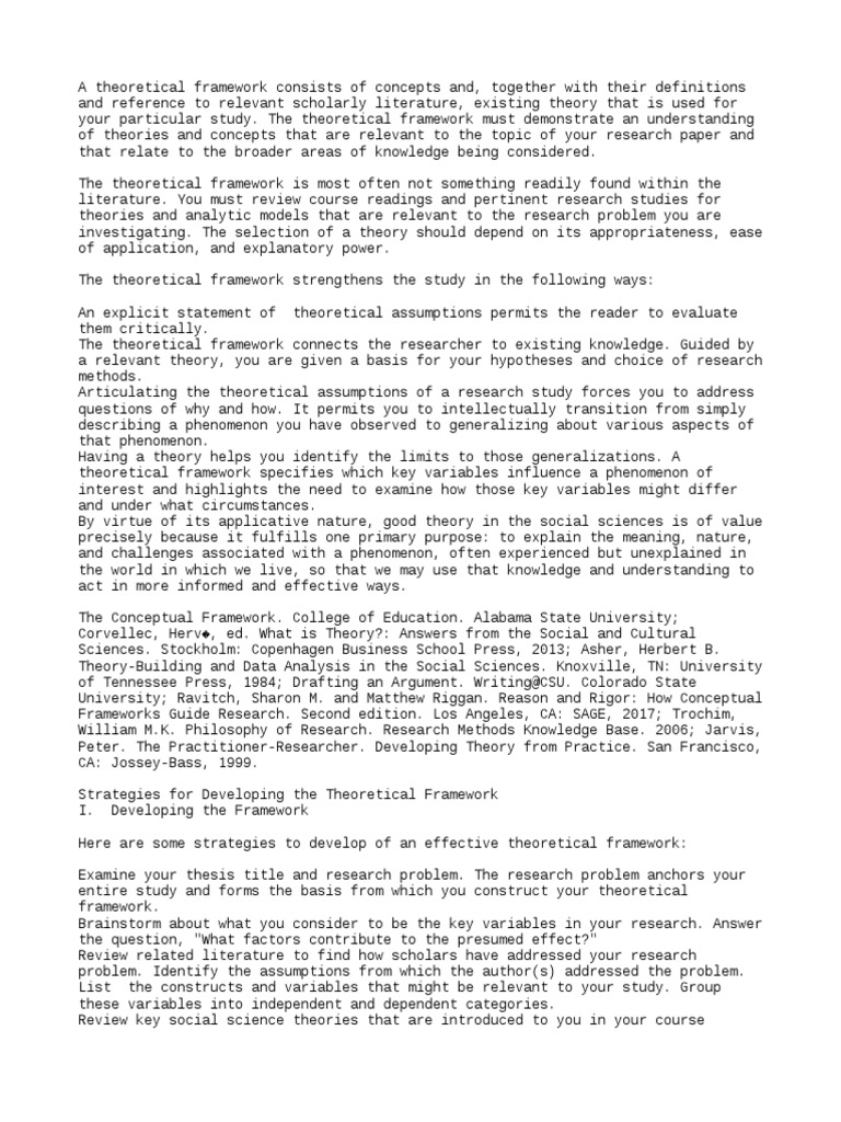 Theoretical Framework | Download Free PDF | Conceptual Framework | Theory