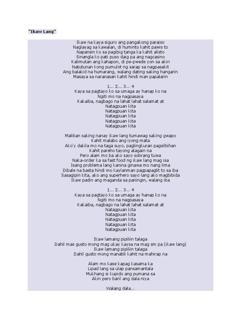 Ikaw Lang Lyrics | PDF