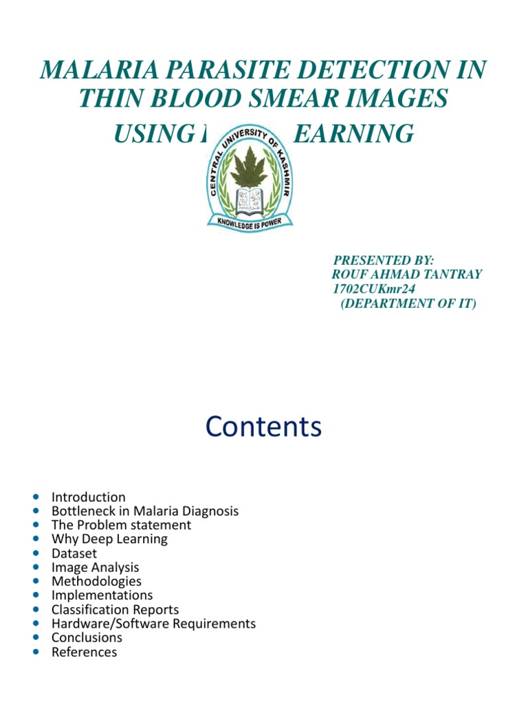 Malaria Parasite Detection in Thin Blood Smear Images Using Deep ...