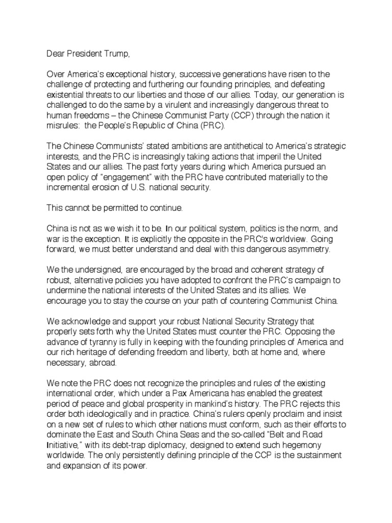 Stay The Course Letter To President Trump | PDF | Communist Party Of ...