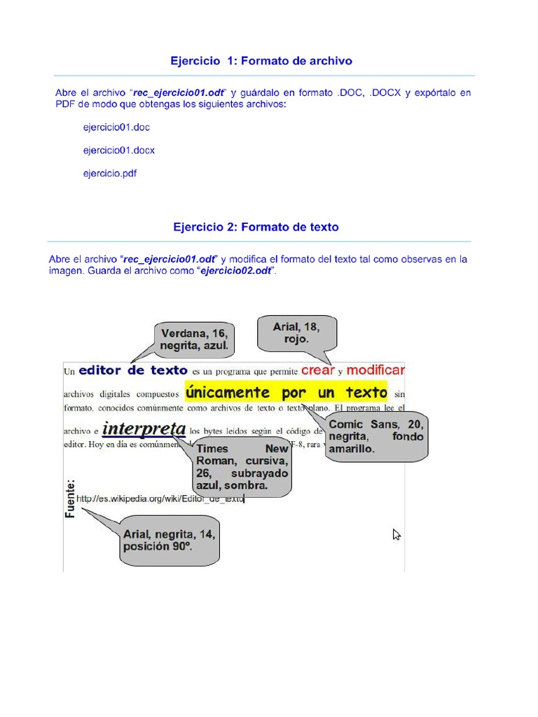 Ejercicios Writer | PDF