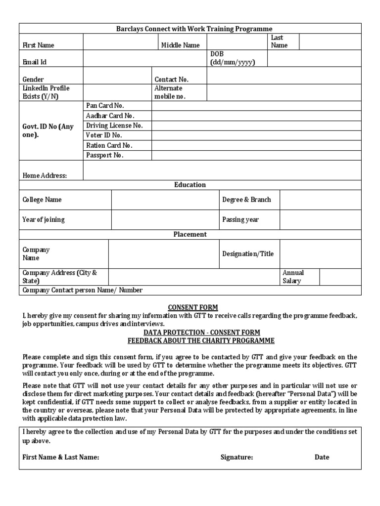 Concent Form | PDF | Personally Identifiable Information | Privacy