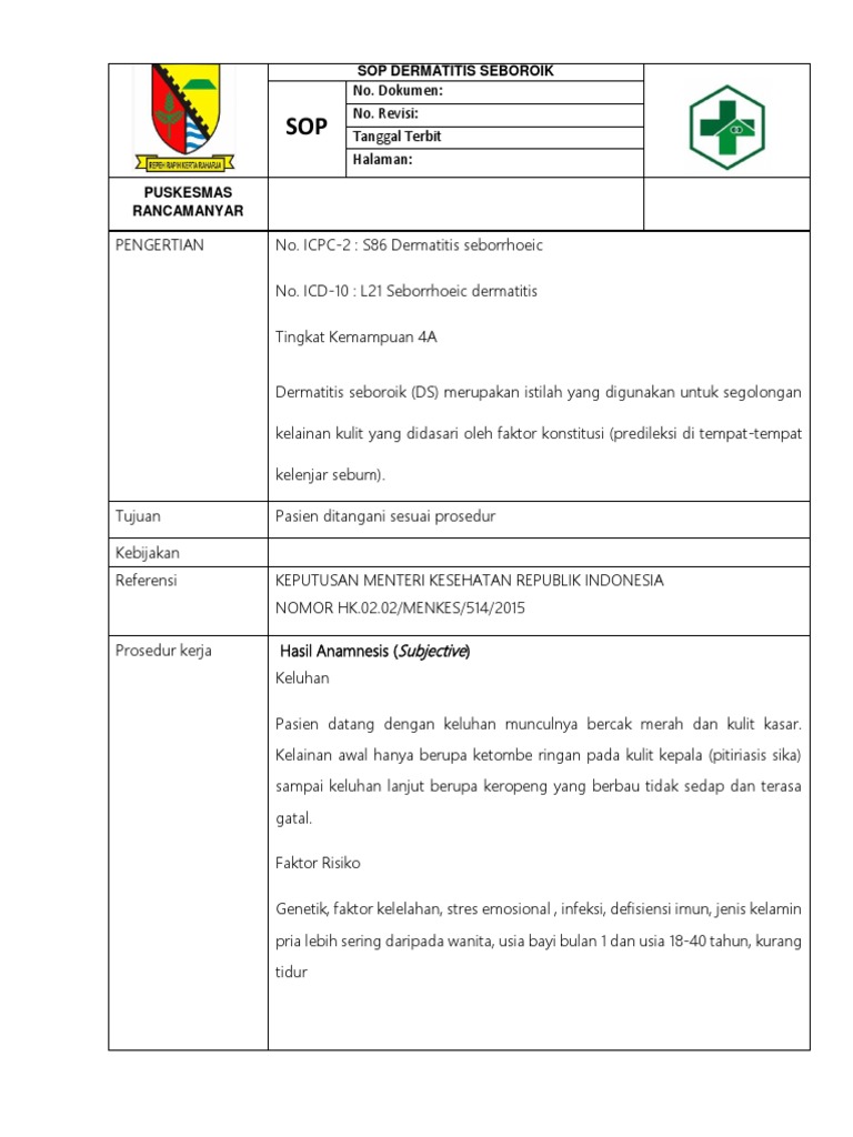 Sop Dermatitis Seboroik | PDF