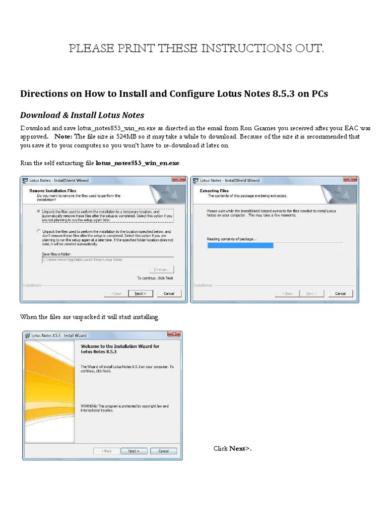 How To Install Lotusnotes 853 Win PDF | PDF | Ibm Notes | System Software