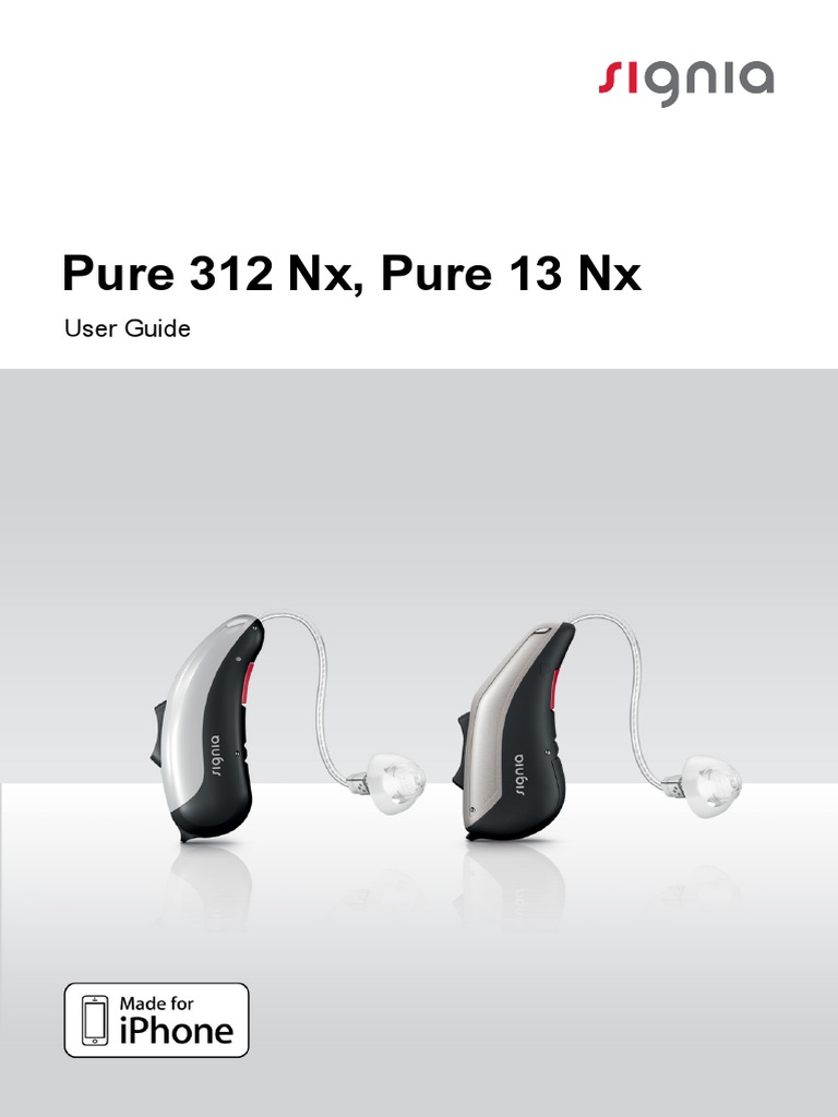 Signia Pure 312 NX | PDF | Hearing Aid | Bluetooth
