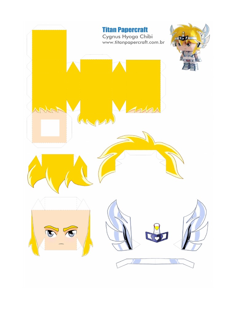 Cygnus Hyoga Chibi Papercraft - by TitanPapercraft | PDF