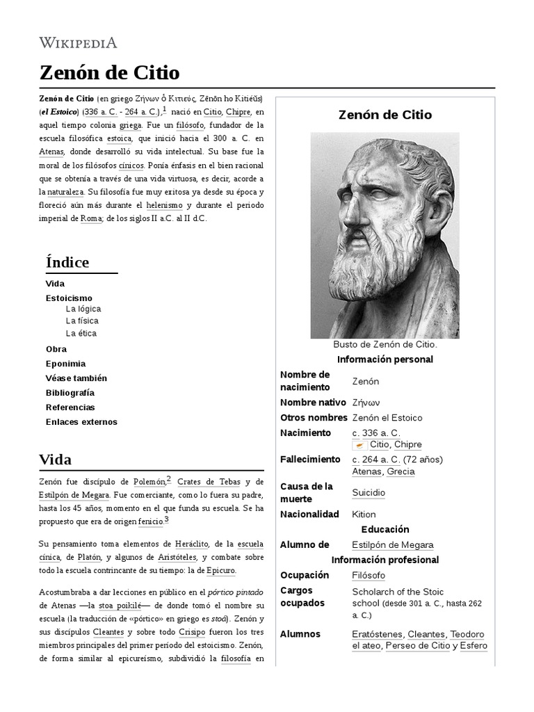 Zenón de Citio | Teorías filosóficas | Filosofía griega antigua