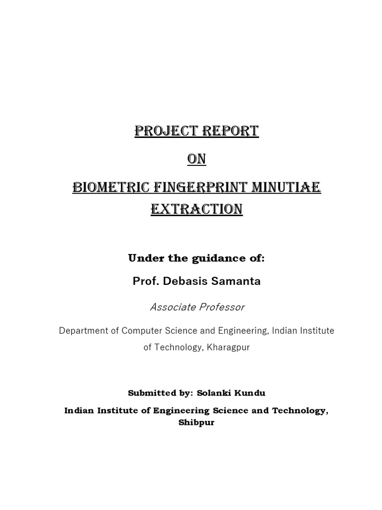 Fin Report | PDF | Biometrics | Fingerprint