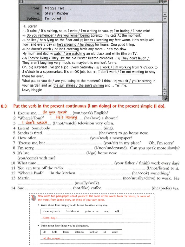 Present Simple Exercises | PDF