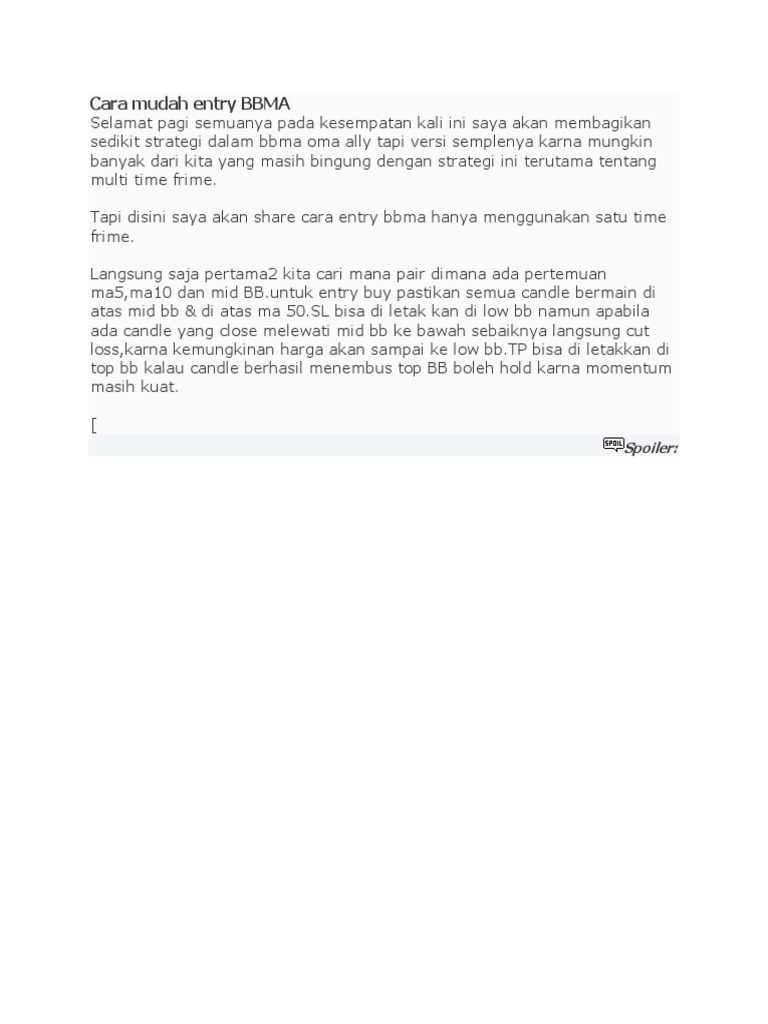 Cara Mudah Entry BBMA | PDF