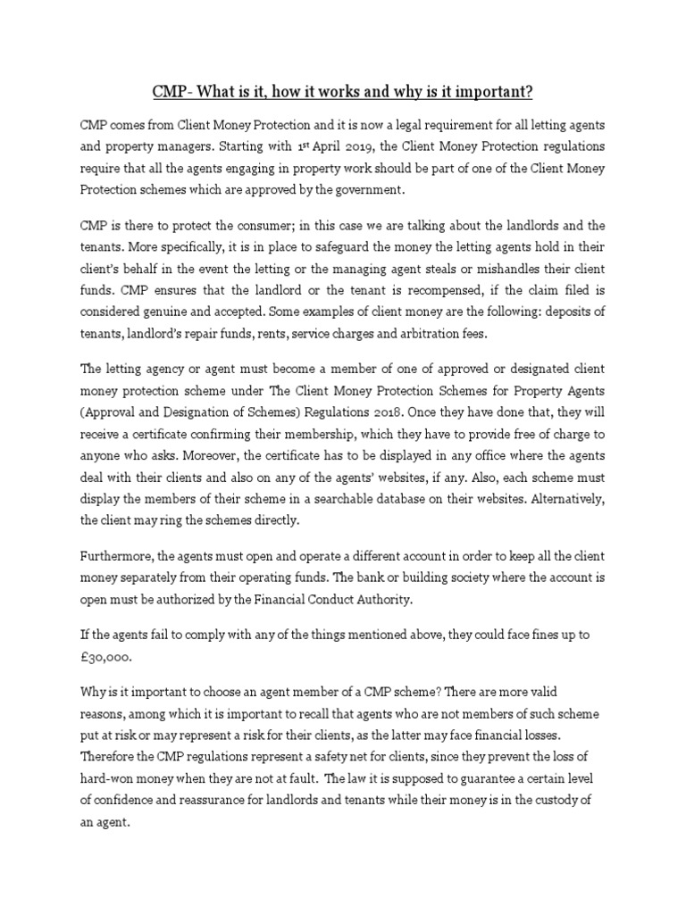 CMP-What Is It, How It Works and Why Is It Important? | PDF | Landlord ...