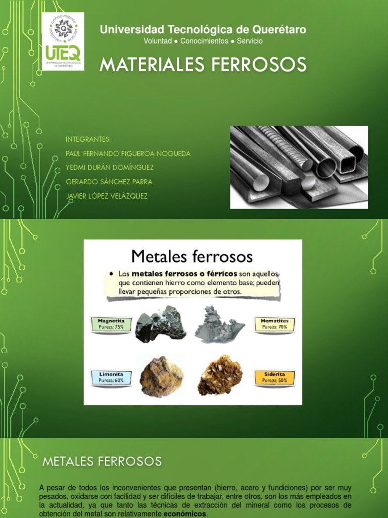 Materiales Ferrosos 2 | PDF | Rieles | Hierro