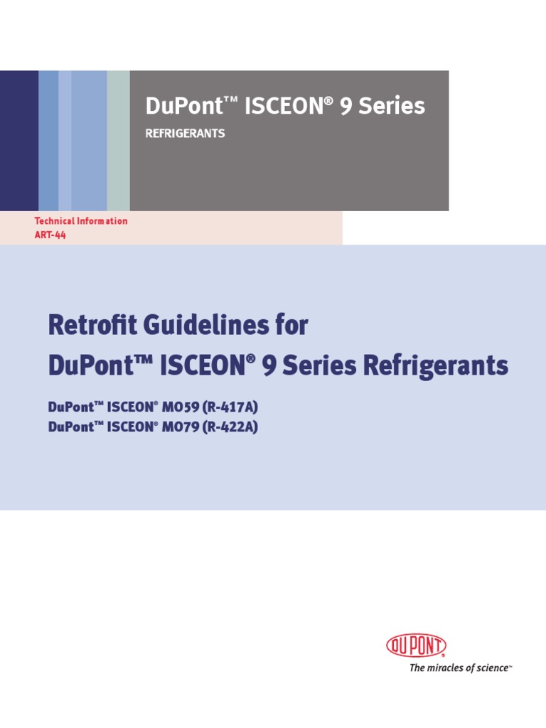 Retrofit Guidelines For Dupont Isceon 9 Series Refrigerants | PDF | Air ...