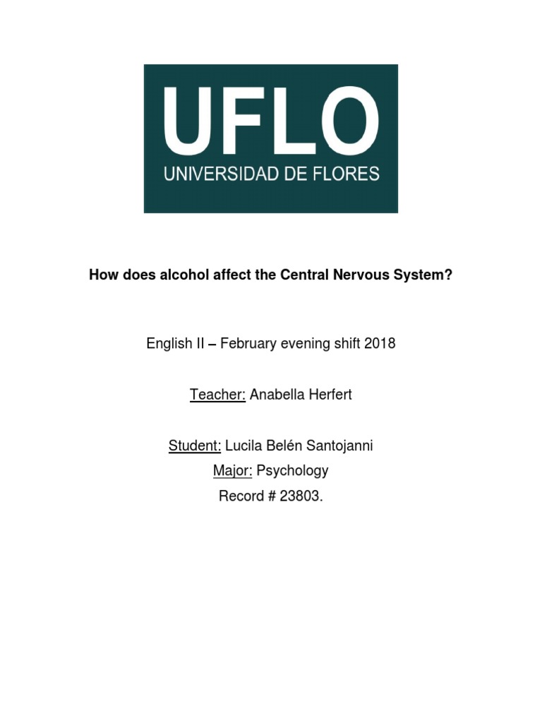How Does Alcohol Affects The Central Nervous System | PDF | Nervous ...