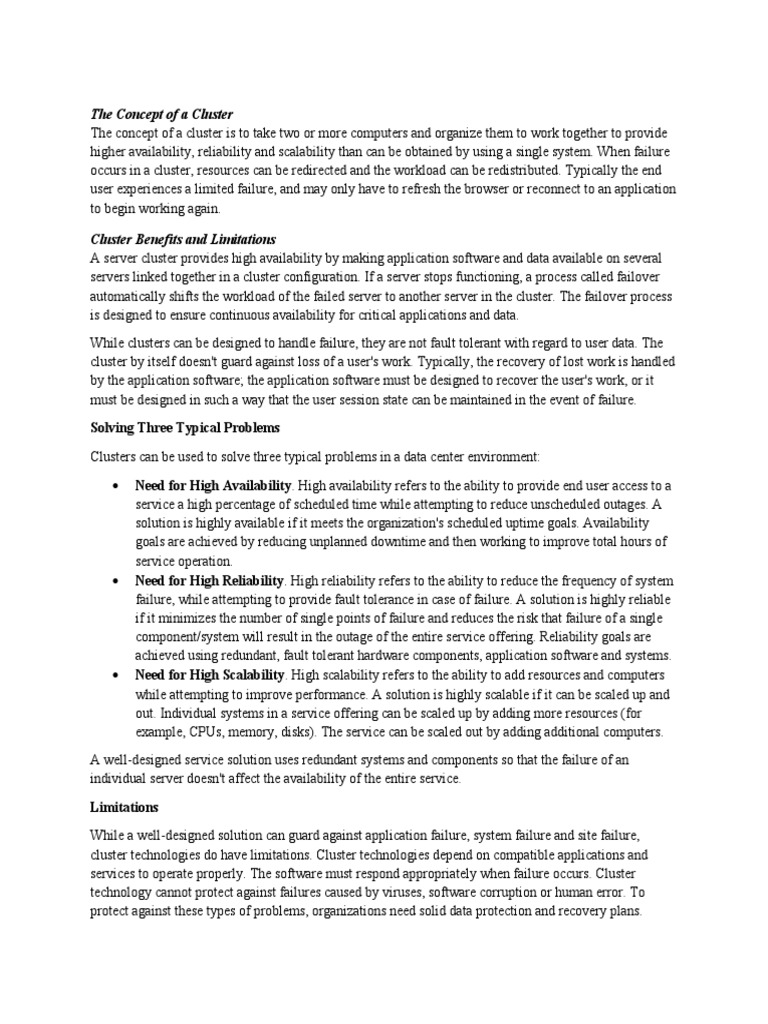 The Concept of A Cluster: Solving Three Typical Problems | PDF ...