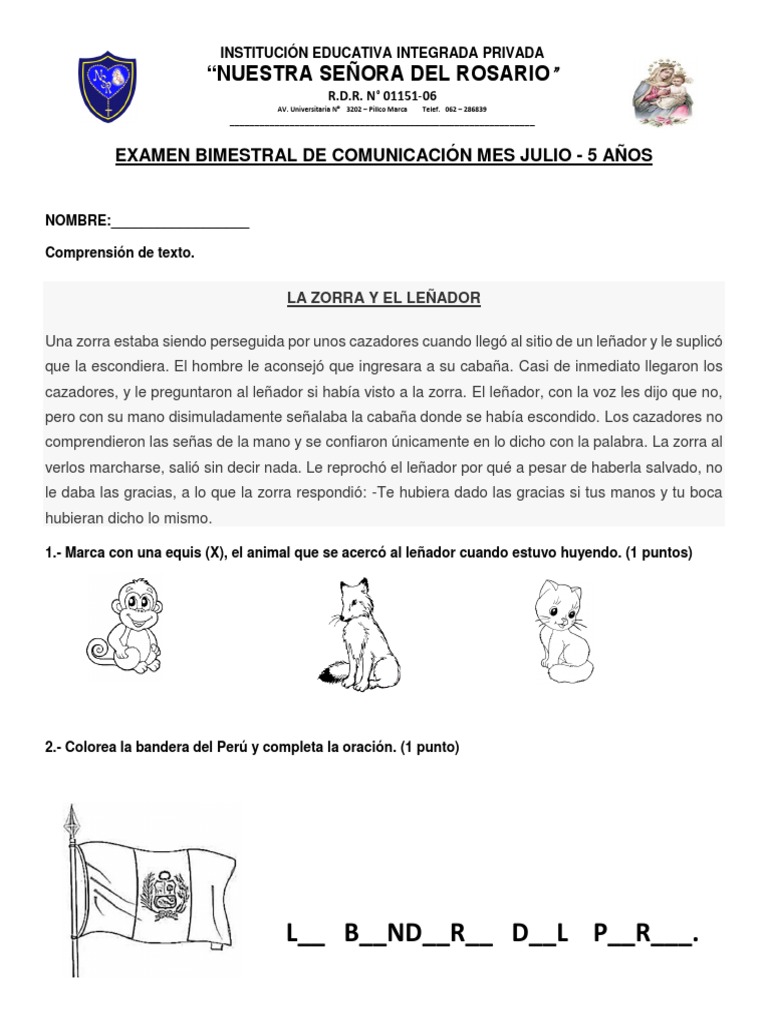 Examen Bimestral de Comunicacion Mes Julio | PDF Examen Bimestral de Comunicacion Mes Julio | PDF