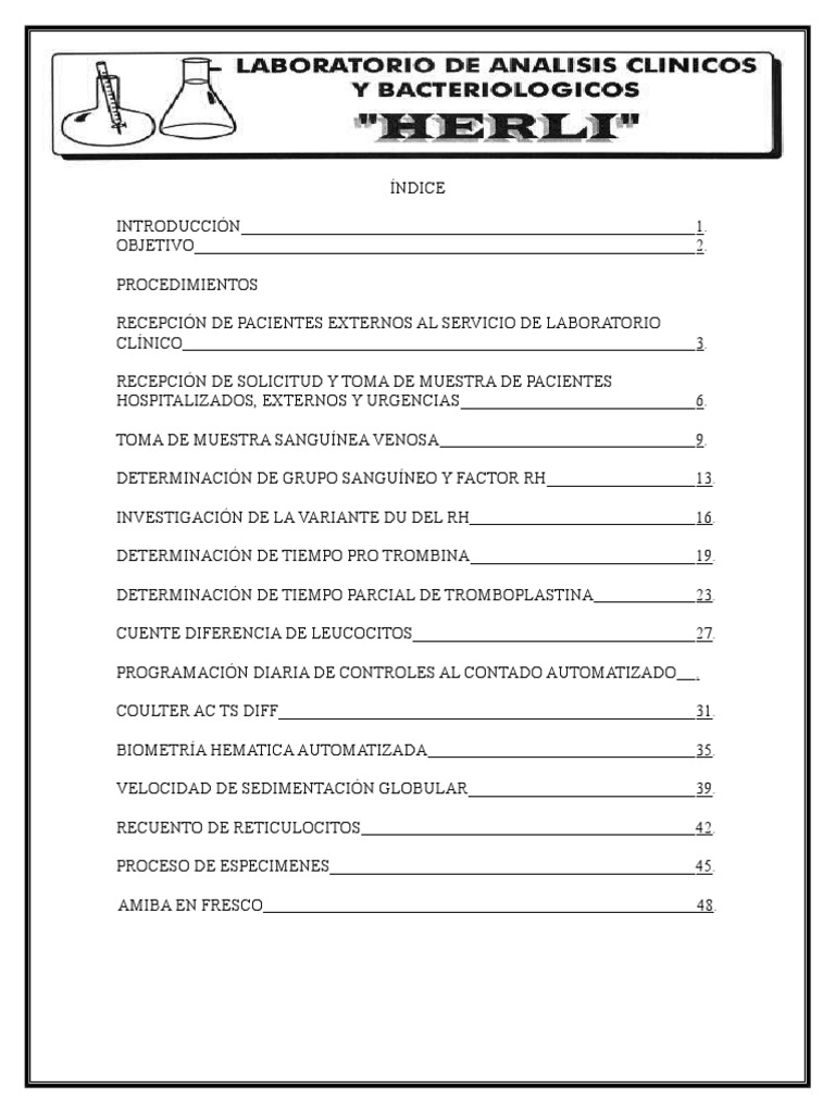 Manual de Procedimiento Del Laboratorio Clínico | PDF | Laboratorios | Diagnostico medico