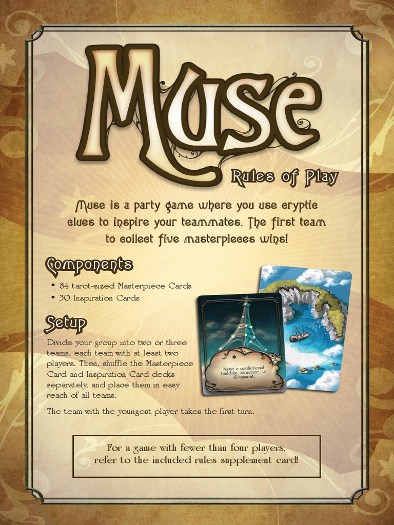 Muse - Rules Insert | PDF | Playing Cards | Games Of Mental Skill