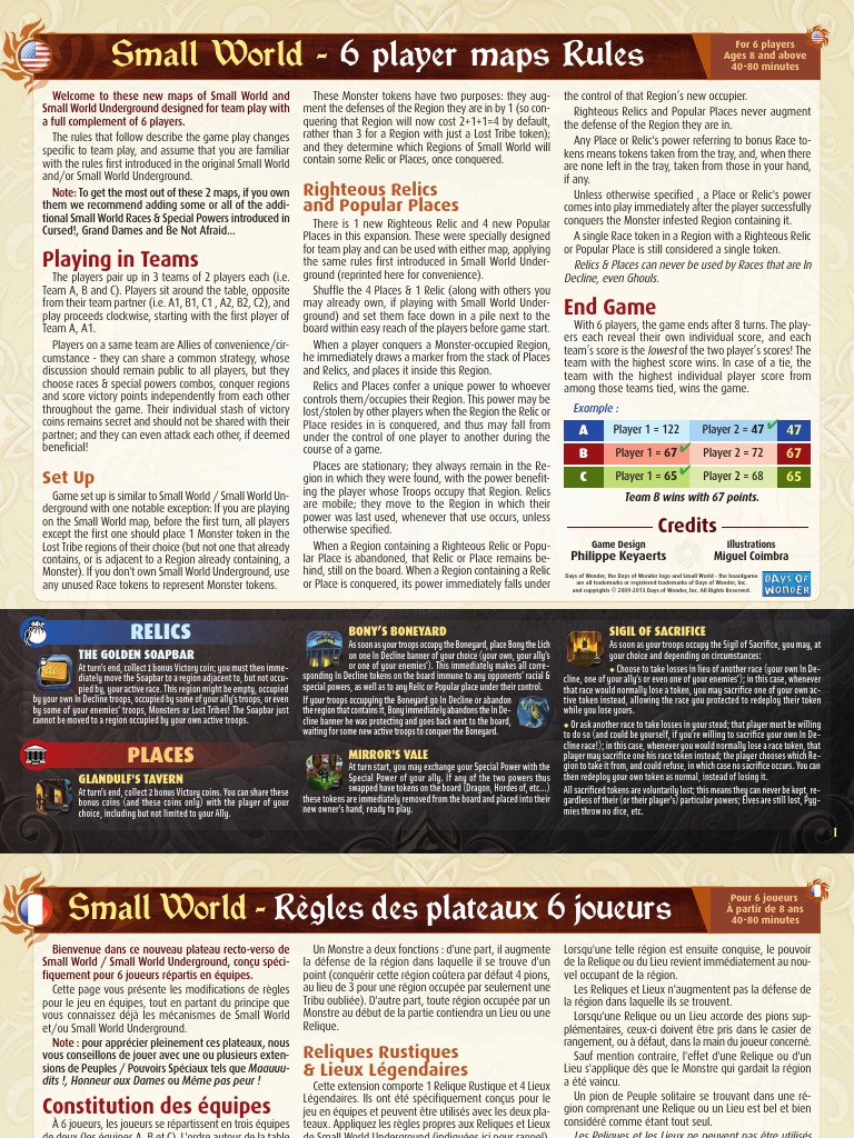 Small World - : 6 Player Maps Rules | PDF