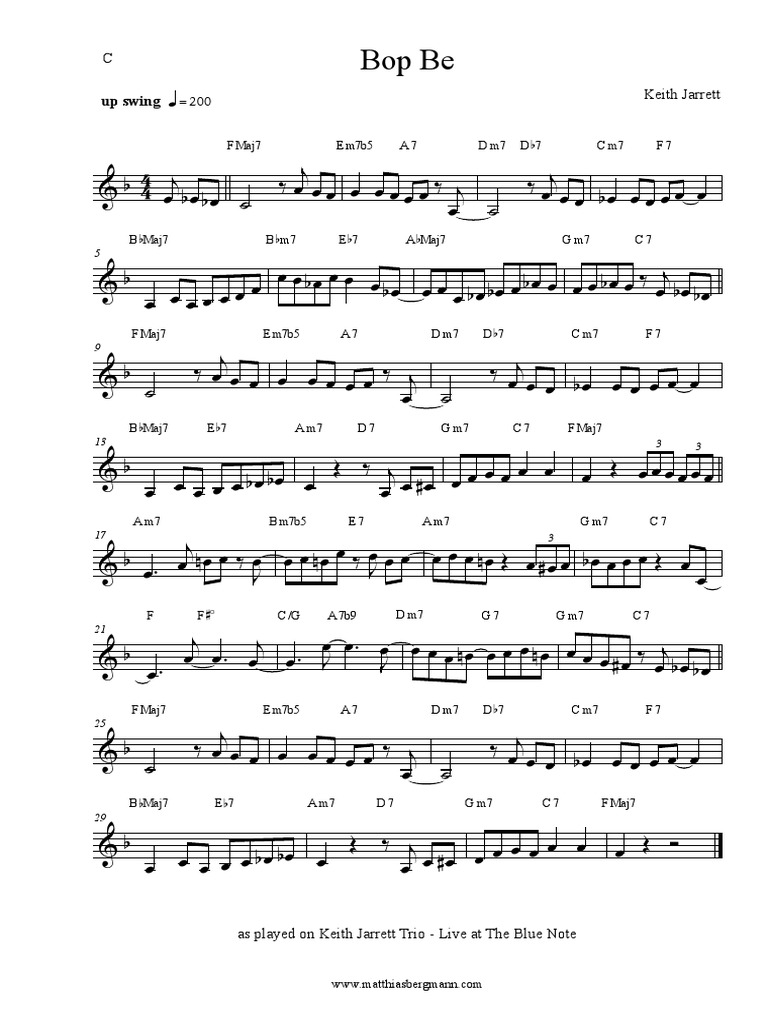 Bop Be C - Keith Jarrett | PDF