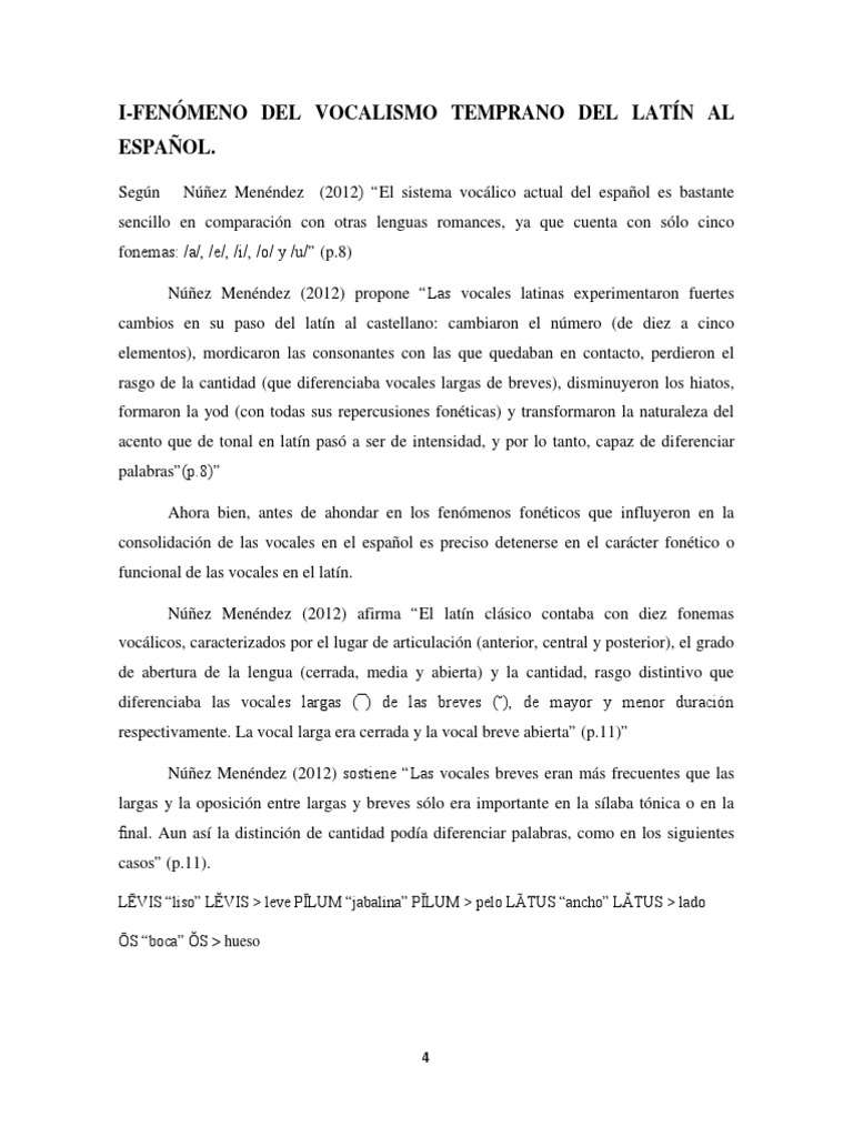 El Vocalismo | PDF | Vocal | latín