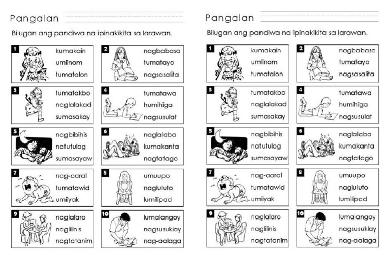 Pandiwa Worksheet | PDF