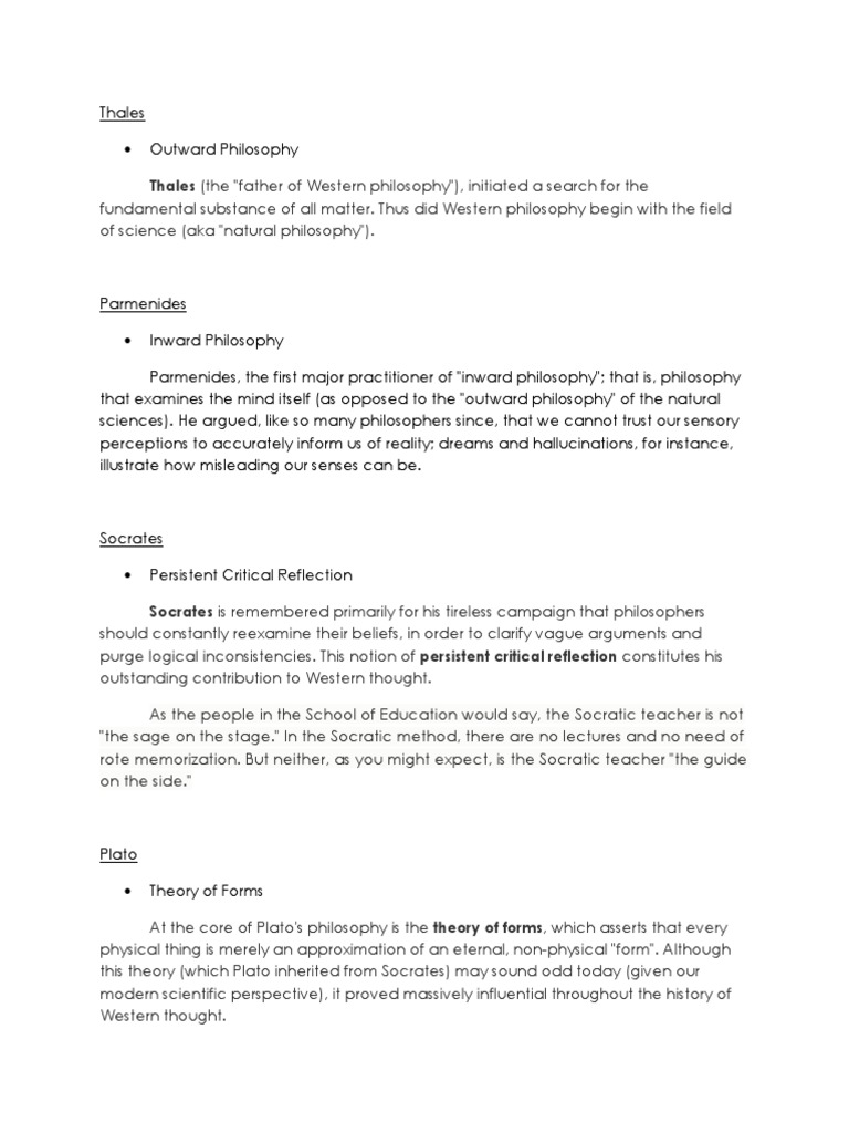 Key Philosophers of Western Thought | PDF | Western Philosophy | Thomas ...