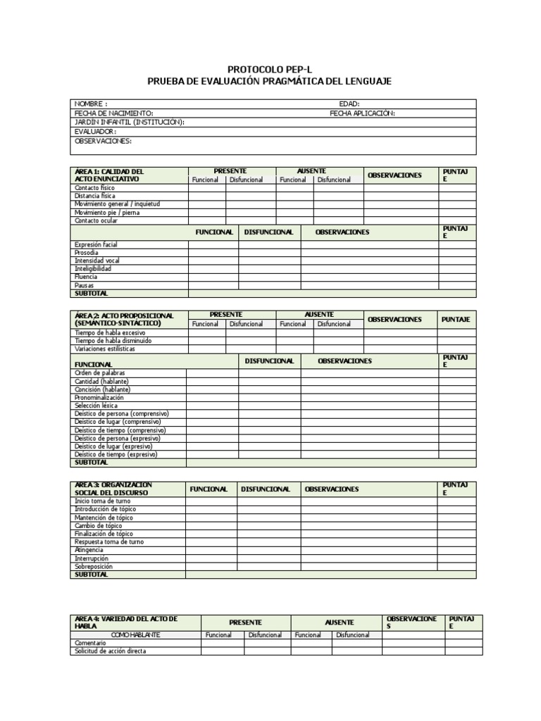 Protocolo PEP-L | Descargar gratis PDF | Conceptos psicologicos | Comunicación humana