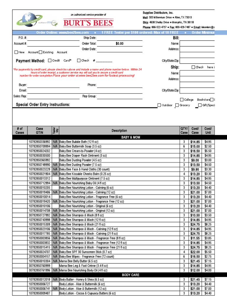 ORDER FORM - January 2016 Effective Through Jan. 31st | PDF | Sunscreen ...