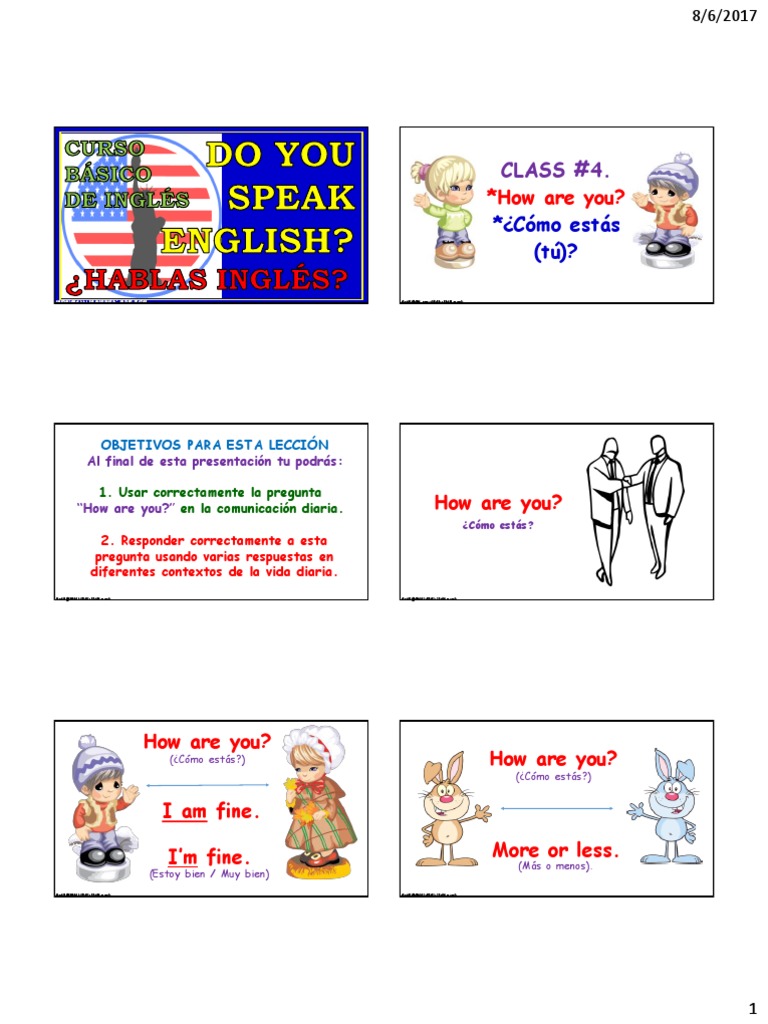 Clase #4. How Are You | PDF