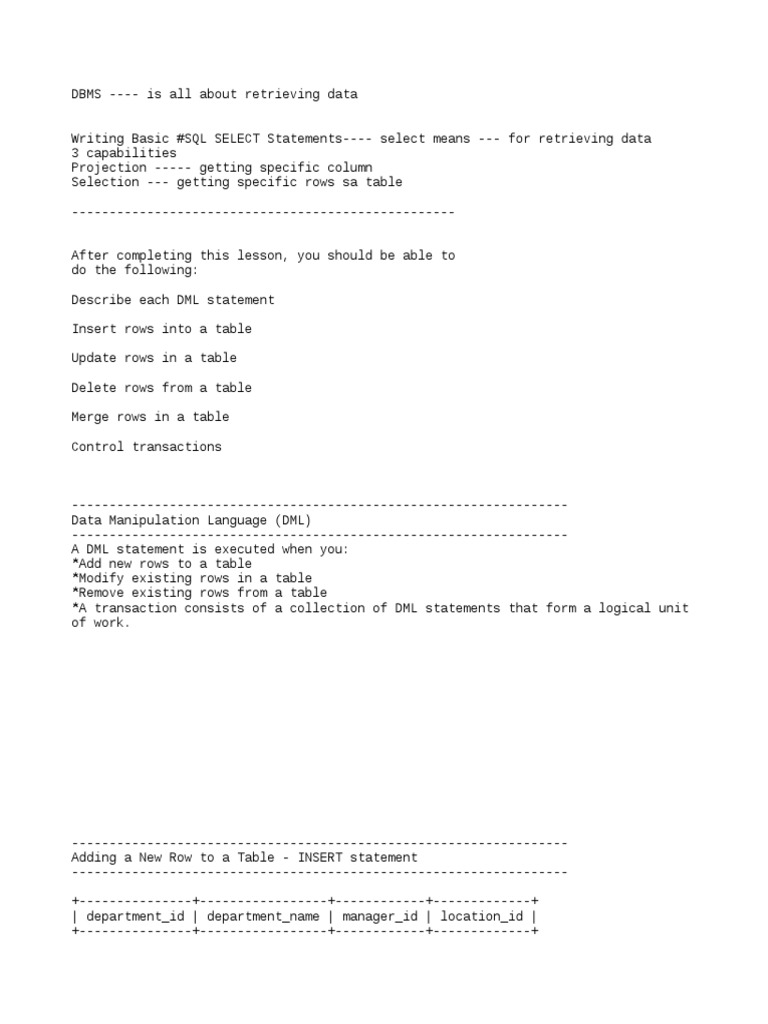 Manipulating Data Create Insert Delete Update MYSQL | PDF | Computer ... Manipulating Data Create Insert Delete Update MYSQL | PDF | Computer ...
