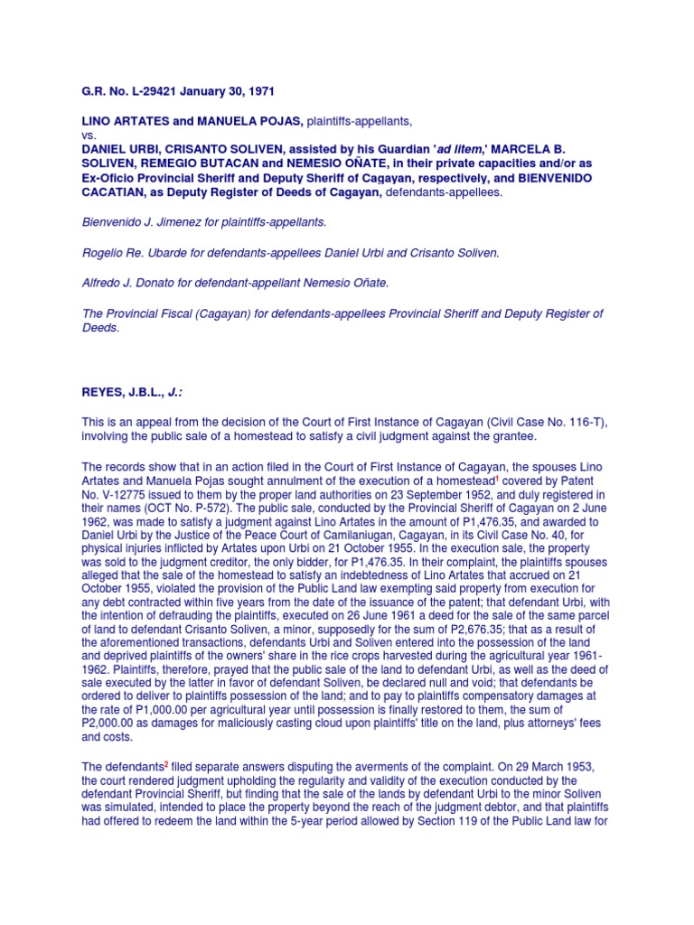 Appeal on Homestead Sale Validity | PDF | Judgment (Law) | Crime & Violence