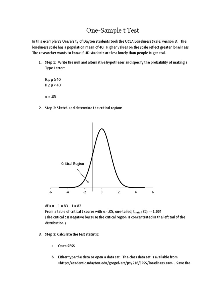 One-Sample T Test | PDF | Statistical Hypothesis Testing | P Value