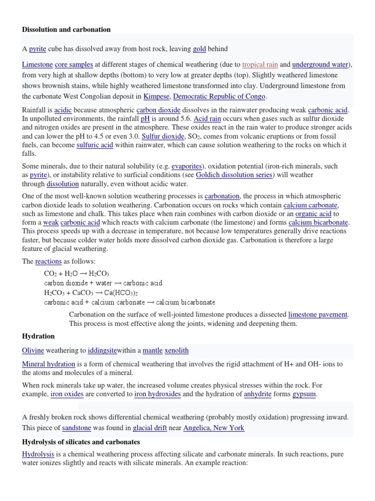 Dissolution and Carbonation: Tropical Rain | PDF | Erosion | Weathering