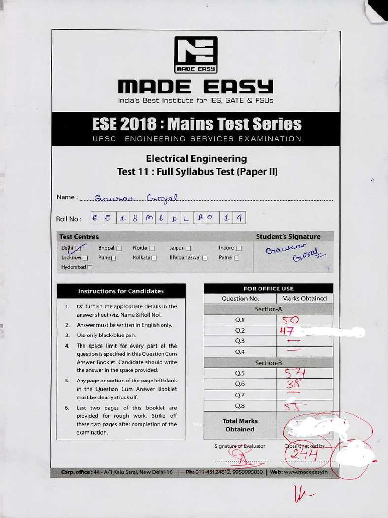 ESE Mains Answers | PDF