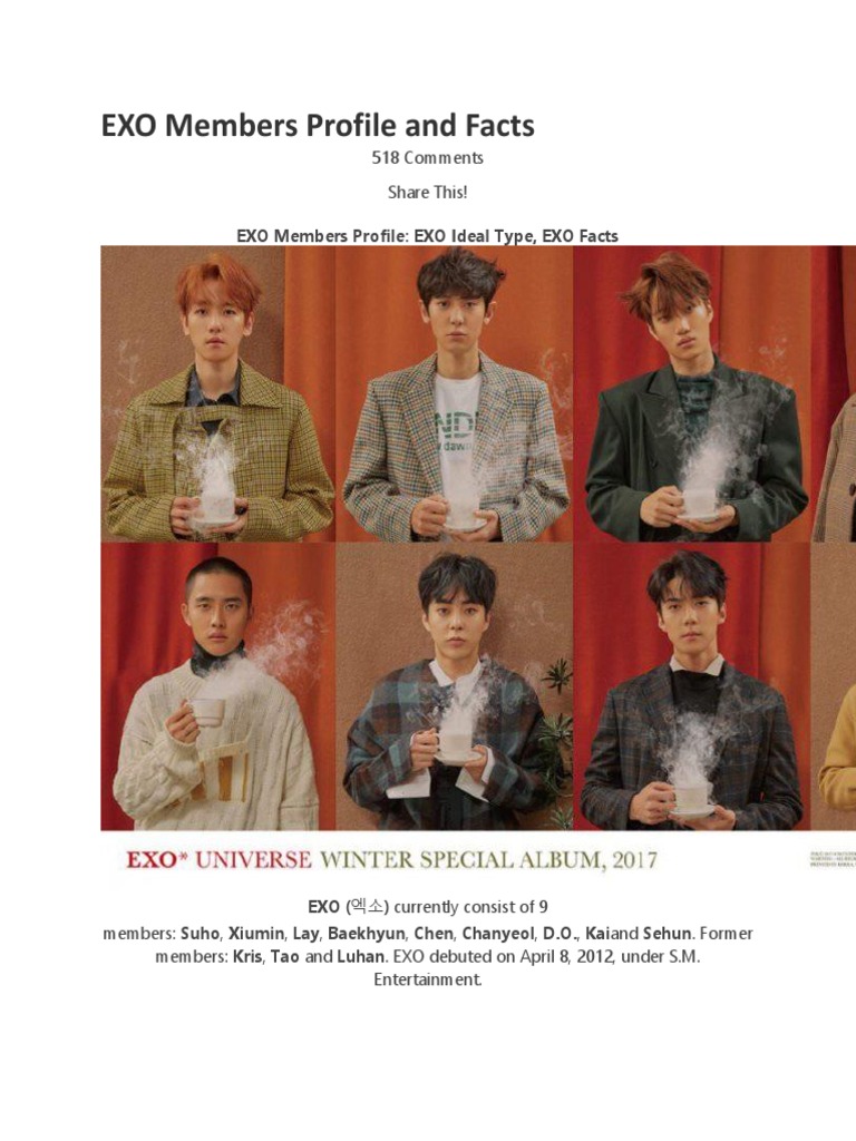 Exo Members Profile And Facts Updated EXO CBX | Kpop Song List