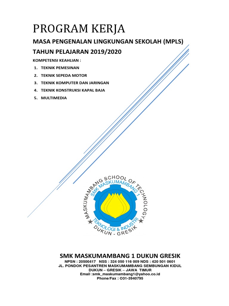 Program Kerja MPLS 2019-2020 | PDF | Karier & Perkembangan