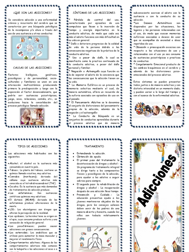 TRIPTICO Adicciones | PDF | Drogas | Cannabis (Droga)