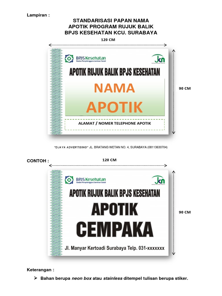 Apotik: Standarisasi Papan Nama Apotik Program Rujuk Balik Bpjs ...