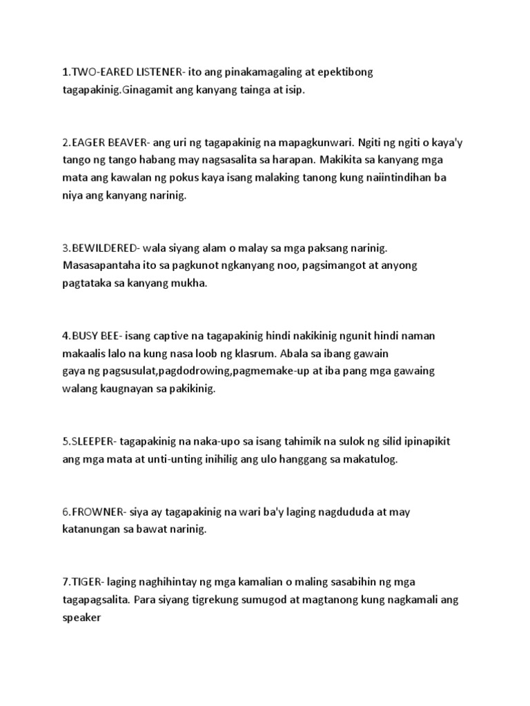 Uri NG Tagapakinig | PDF